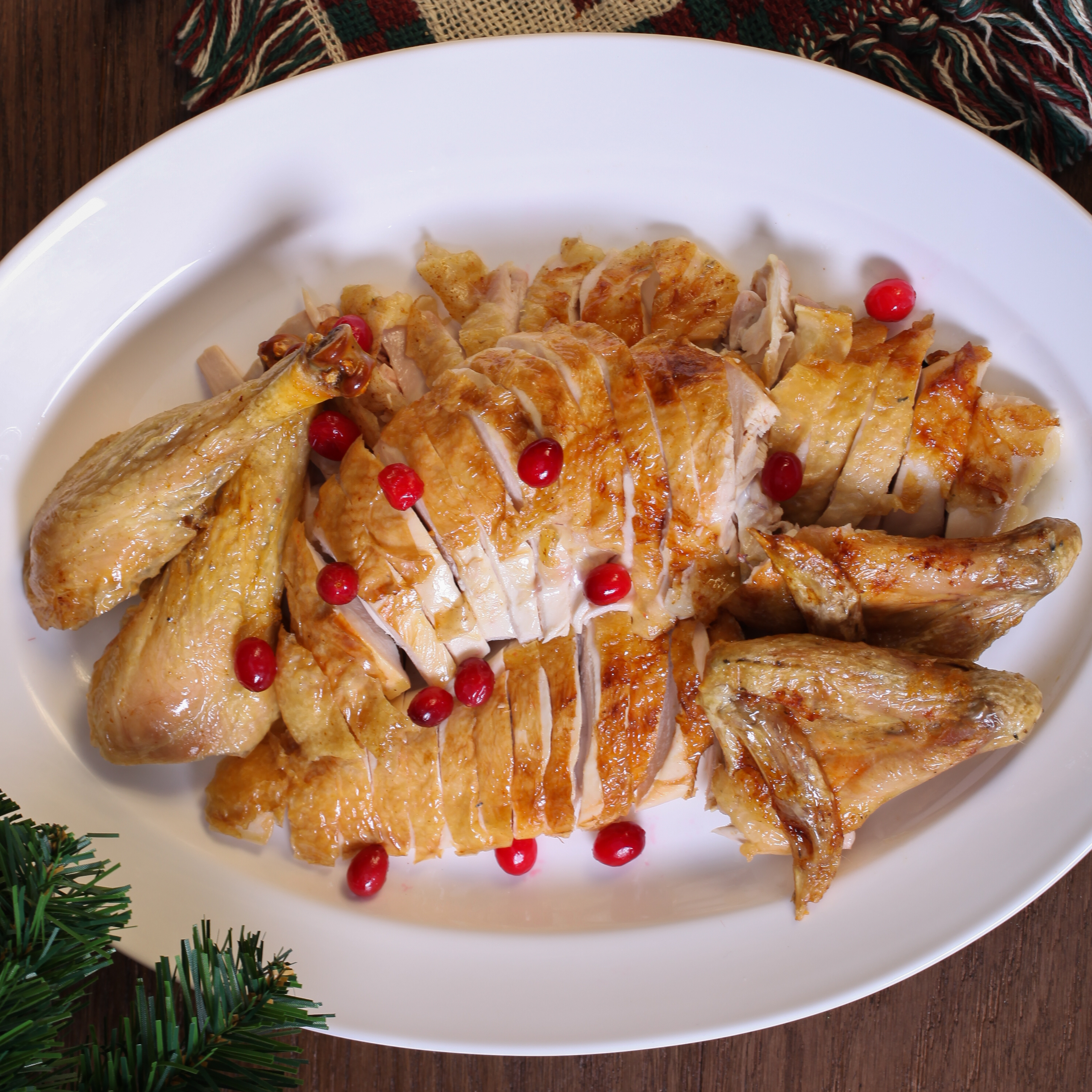 Oven-roasted Pasture-raised Capon Chicken