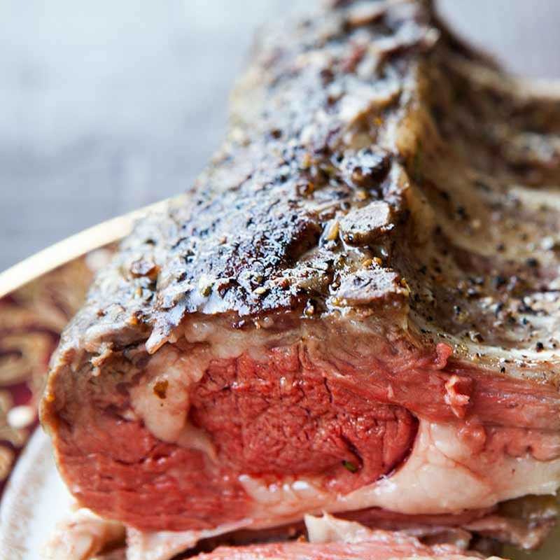 White Stripe Lamb Rack Frenched Cap Off