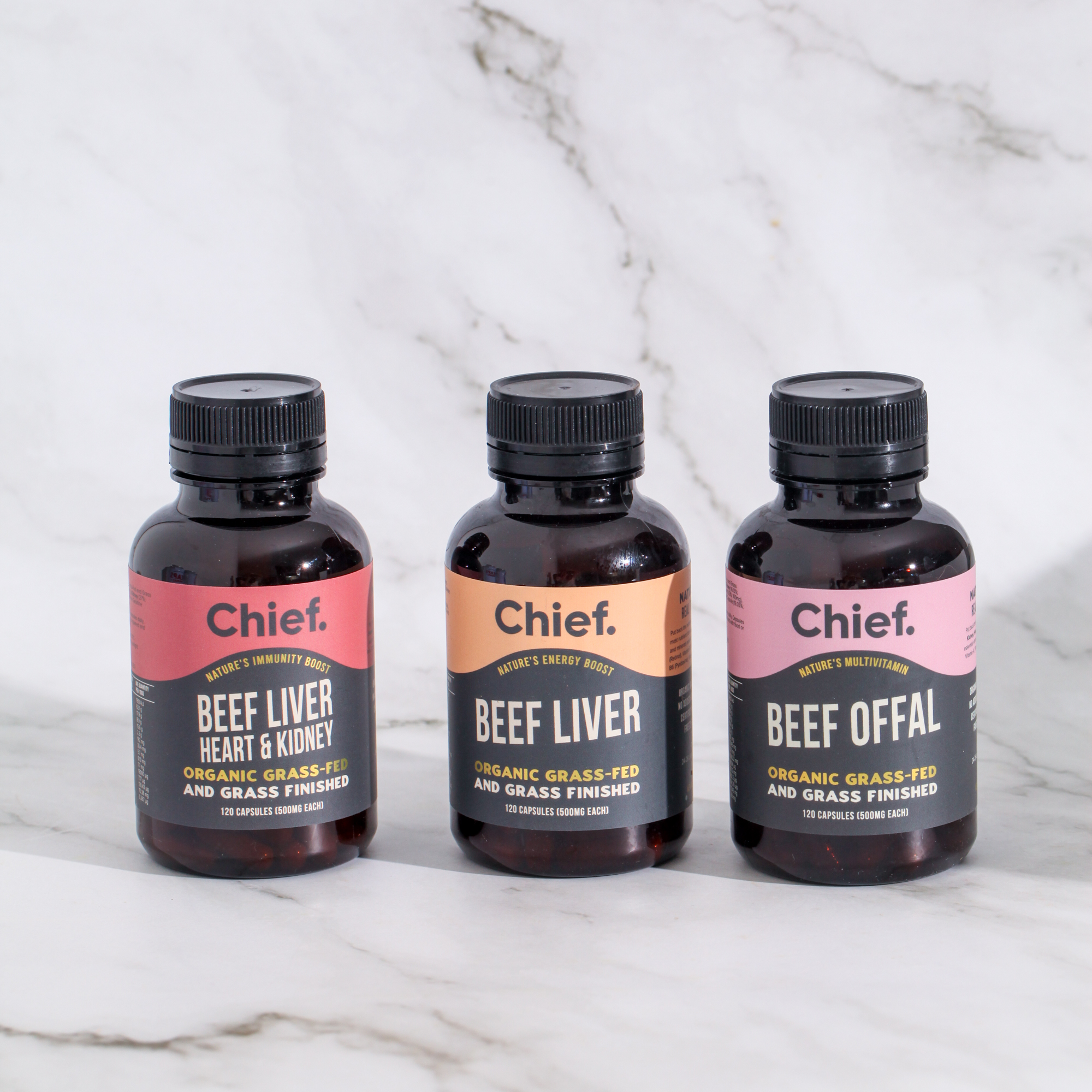 Beef Liver, Heart & Kidney 120 cap - Chief