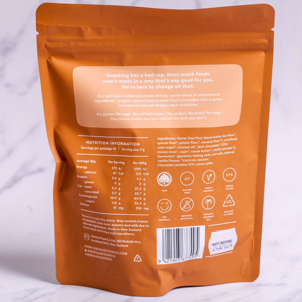 Organic Chocolate Chip Cookies - Serious Food Co