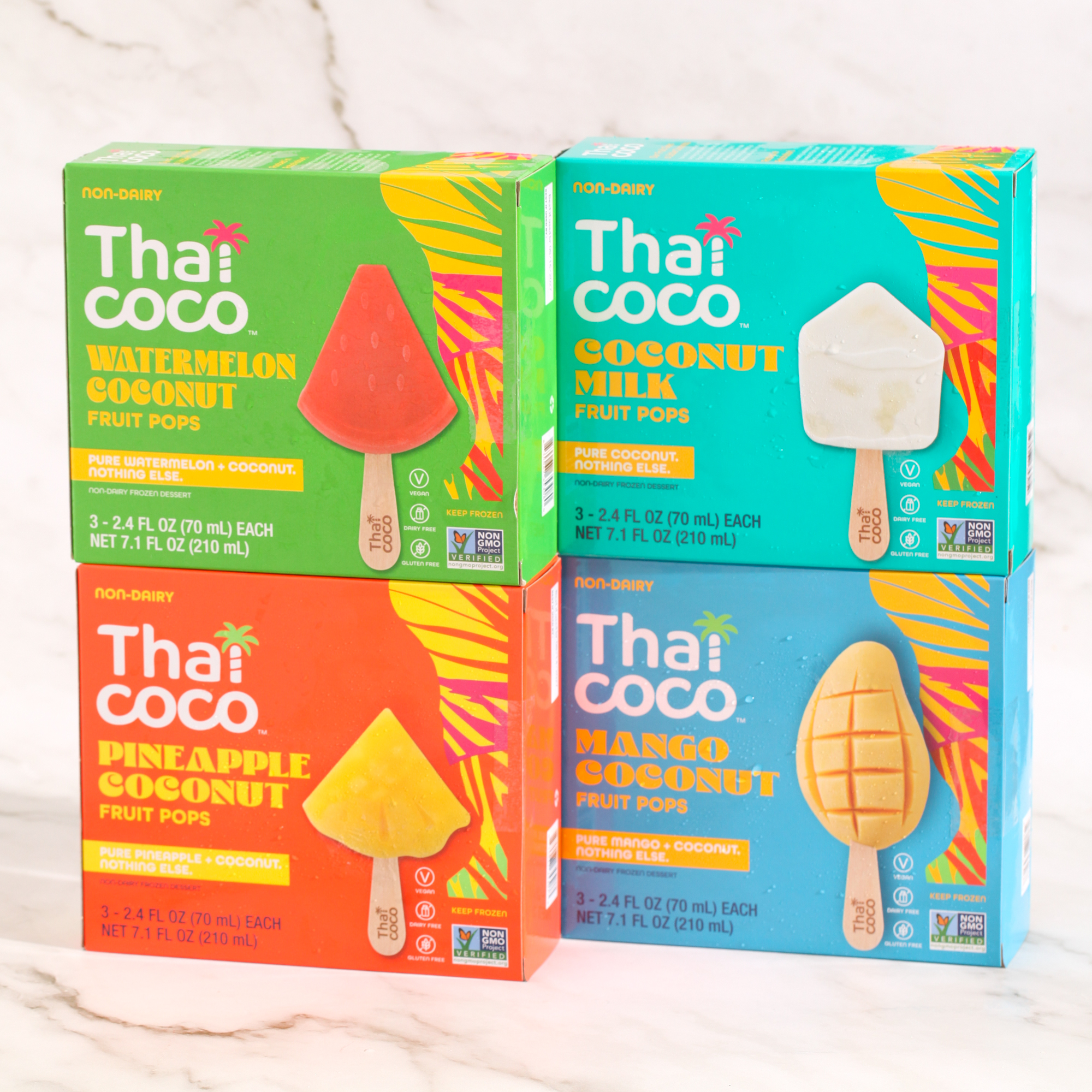 Frozen Watermelon Coconut Pops - Thai Coco
